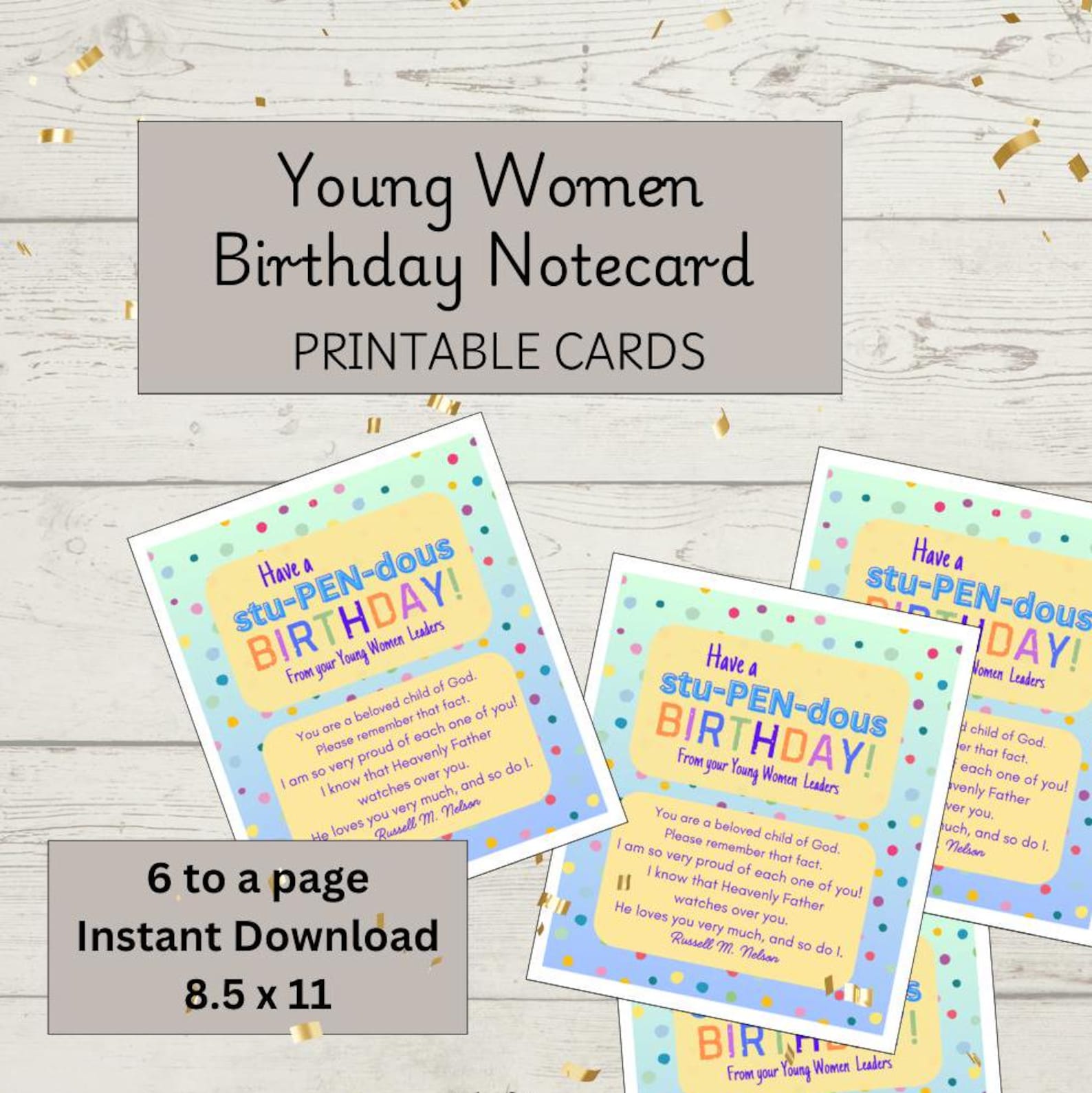 Young Women Stupendous Birthday Card Handout Instant Download LDS Women ...