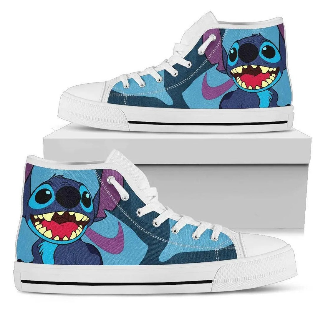 Stitch High Top Shoes Lilo & Stitch Unisex Hightop Sneaker - Etsy