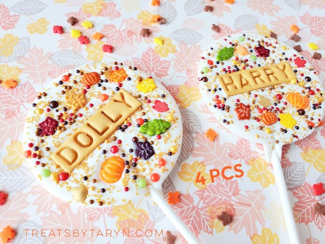 Thanksgiving Edible Placecards 4pcs. Thanksgiving Lollipops ...