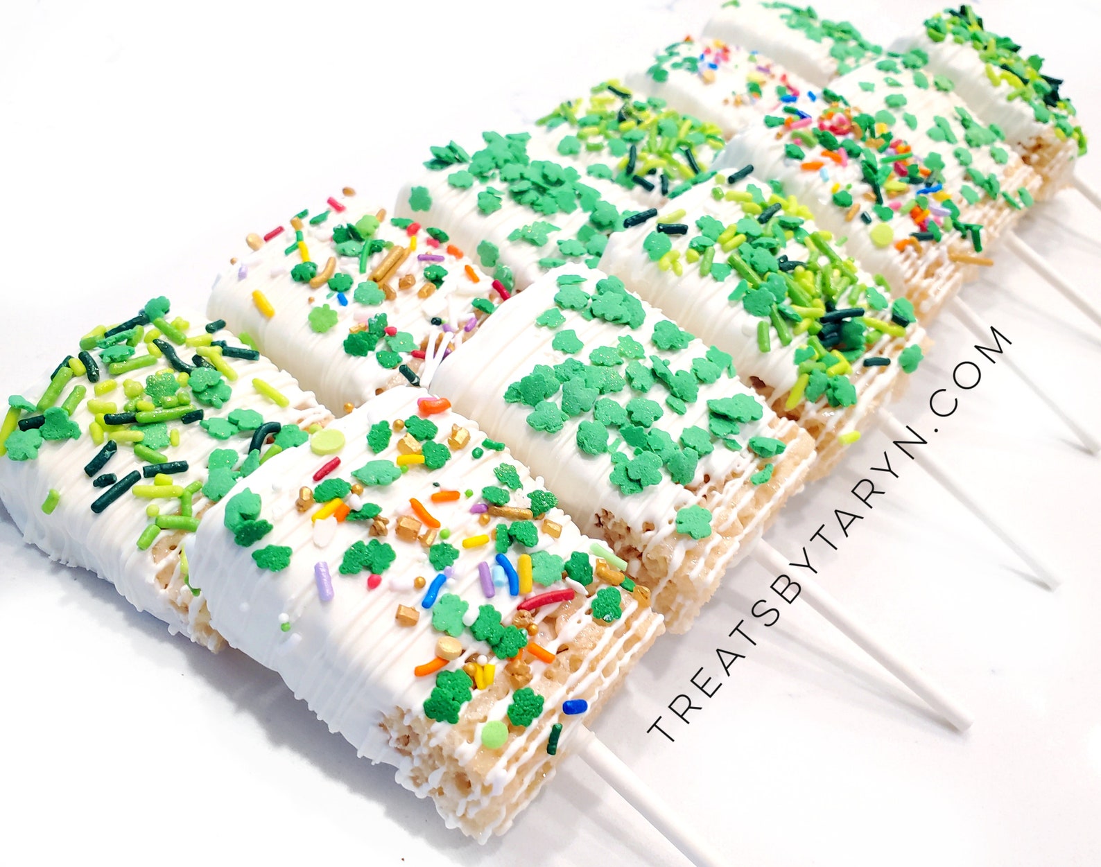 St Patrick's Day Rice Krispie Treats: Clover Party Decor (12pcs) - Etsy