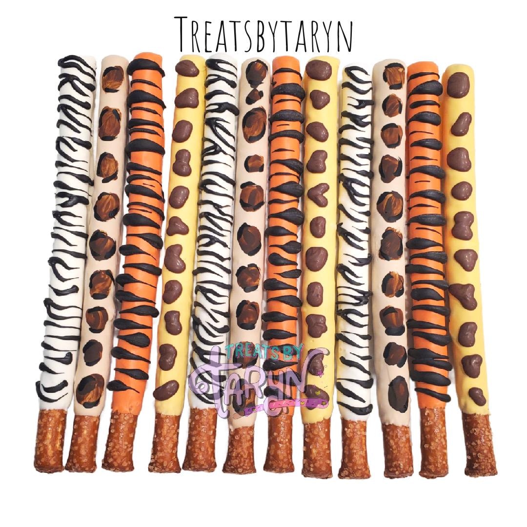 Safari Chocolate Covered Pretzels: Jungle Animal Treats 12pk - Etsy