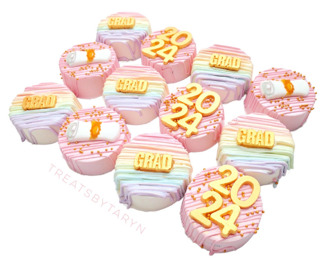 Ombre Pink Gold Graduation Chocolate Covered Oreo Gift Set. Graduation ...