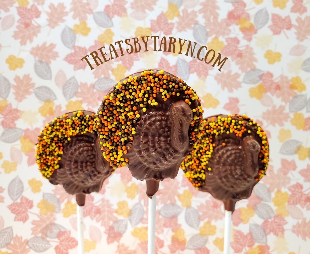 Turkey Chocolate Lollipops: Thanksgiving Treats (12) - Etsy