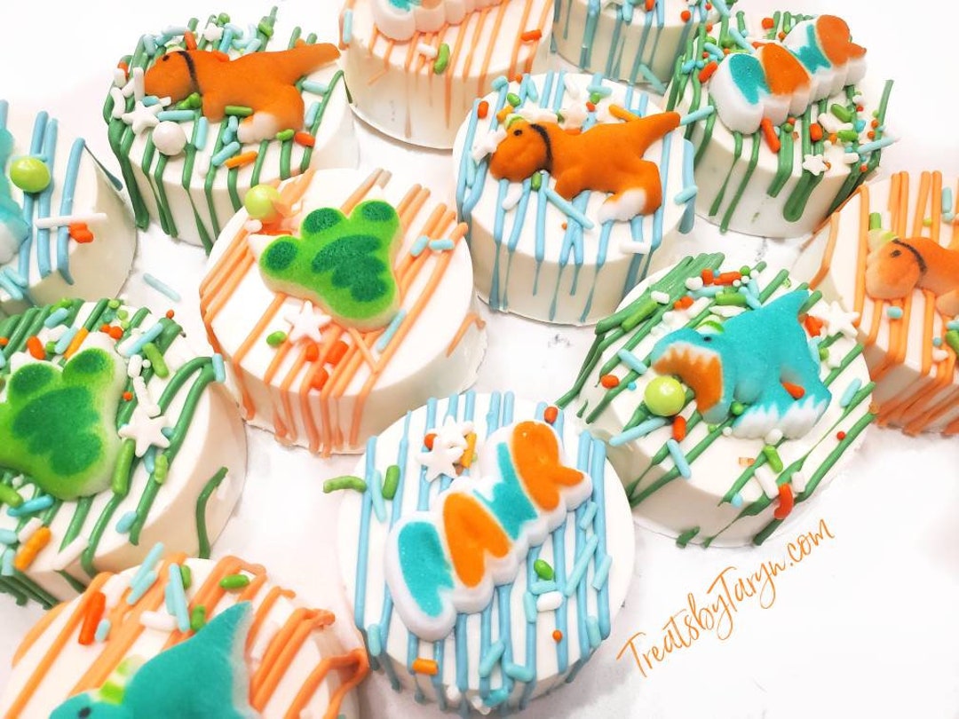 Dinosaur Chocolate Covered Oreos: Dino Party Favors 12pk - Etsy