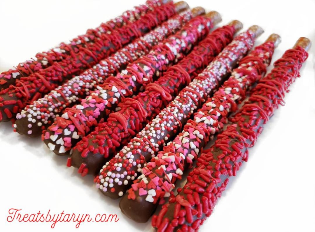 VALENTINE'S DAY Chocolate Covered Pretzels Vday Chocolates Valentine ...