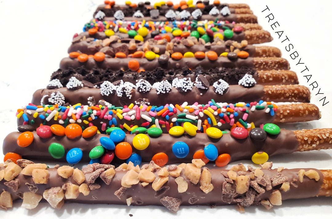 Gourmet Chocolate Covered Pretzels: Candy Bar Toppings (12) - Etsy