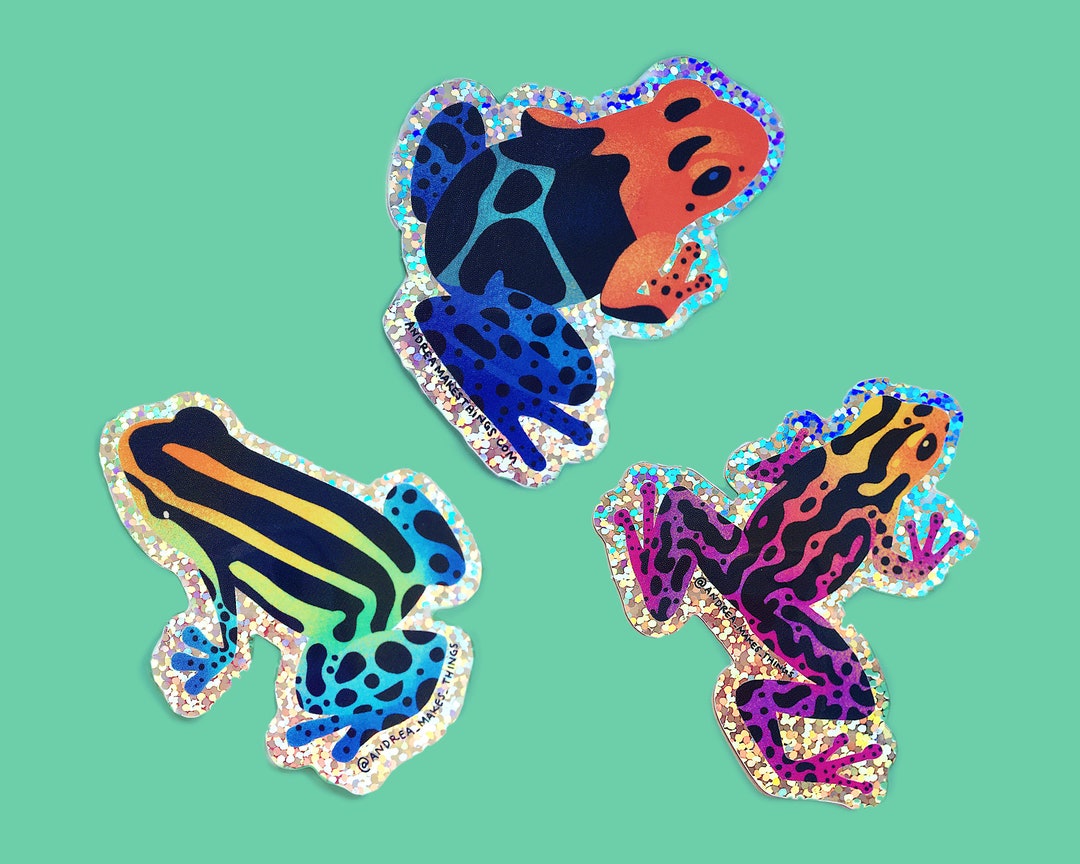 Cute Frog Glitter Sticker Pack Kawaii Decals - Etsy UK