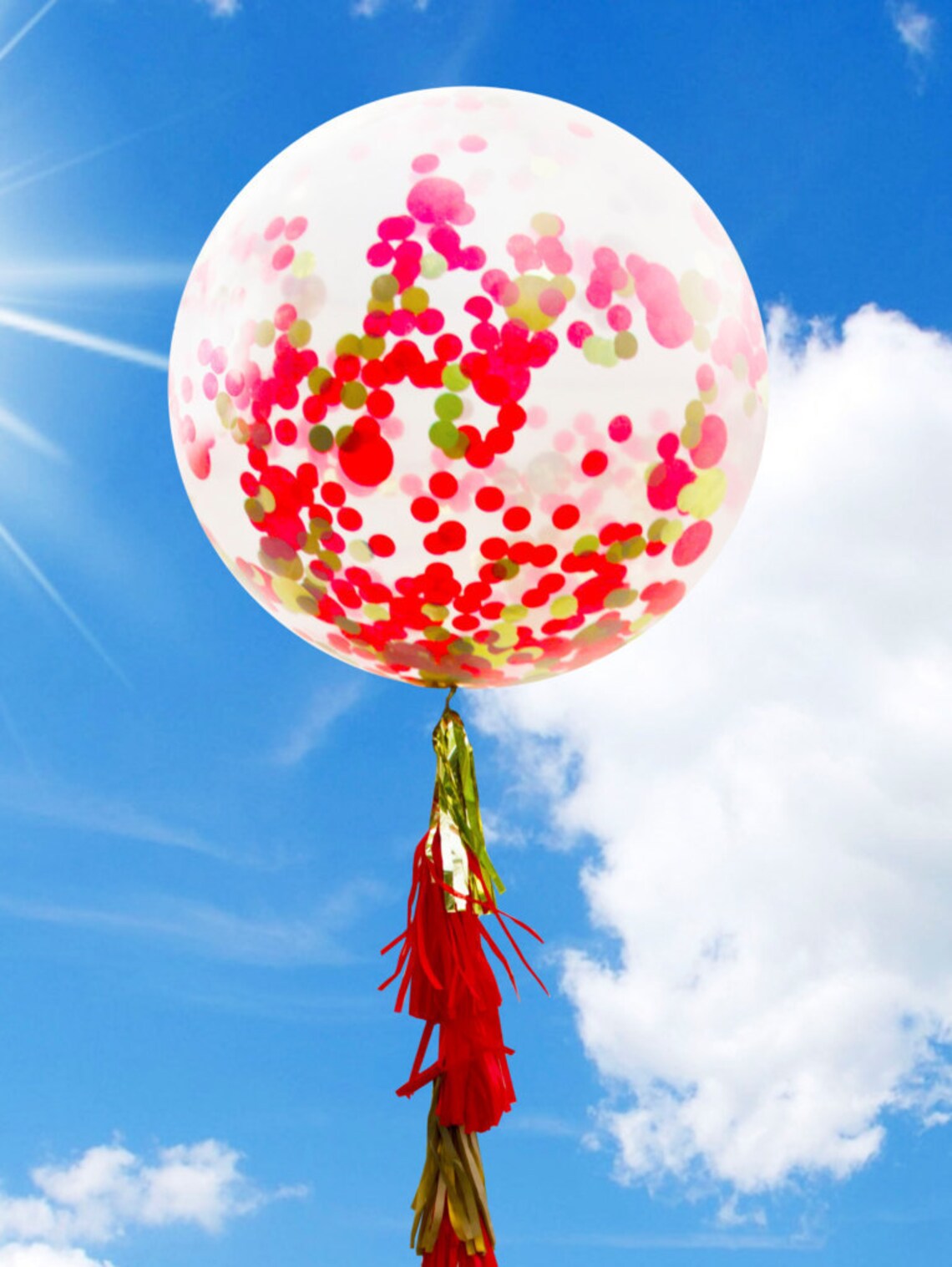 Red and Gold 36 Clear Confetti Filled Balloon / Confetti - Etsy
