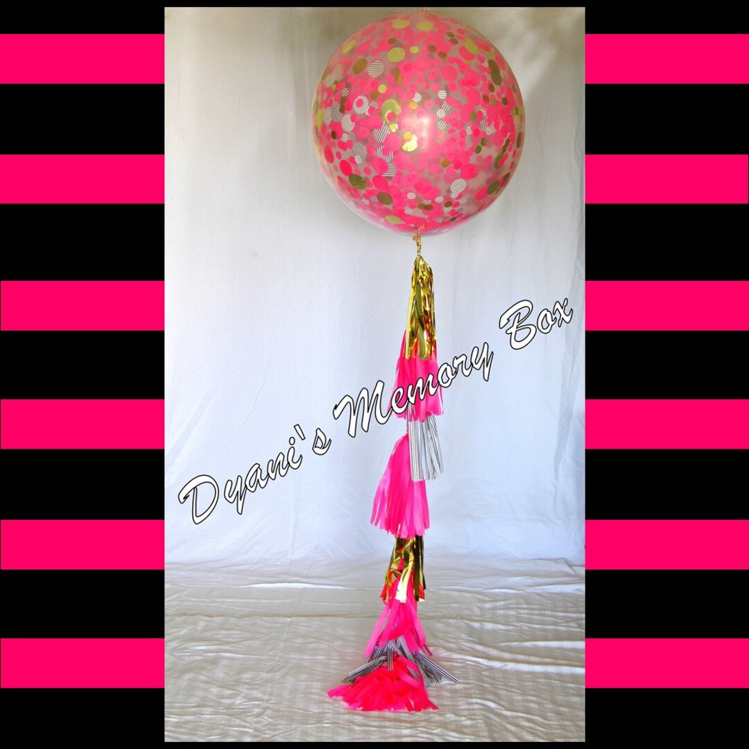 Spade Inspired Giant Clear Confetti Filled Balloon With Tassel Tail ...