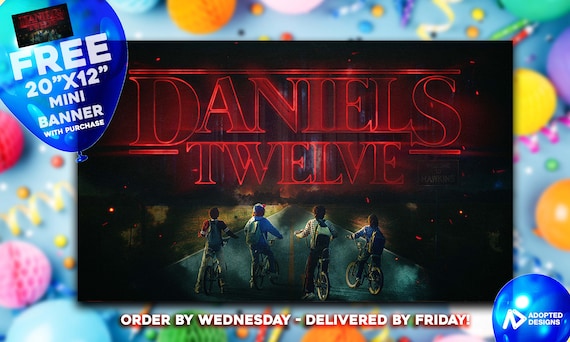 Stranger Things Birthday Banner Strangers Things Show 5 - Etsy