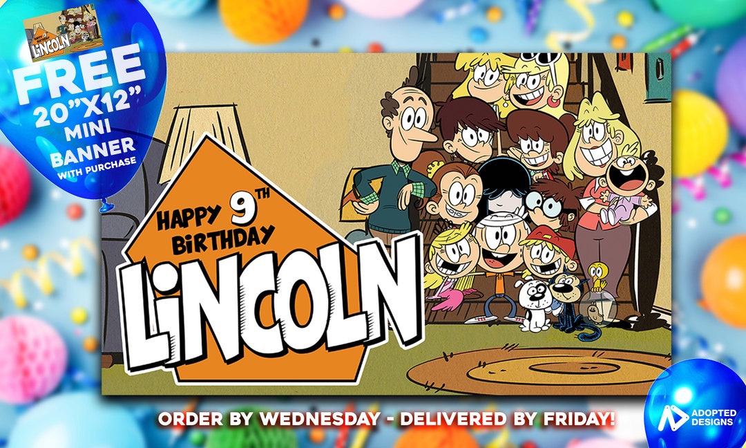 Loud House Birthday Banner Loud House Birthday Banner 5 'x 3' Birthday ...