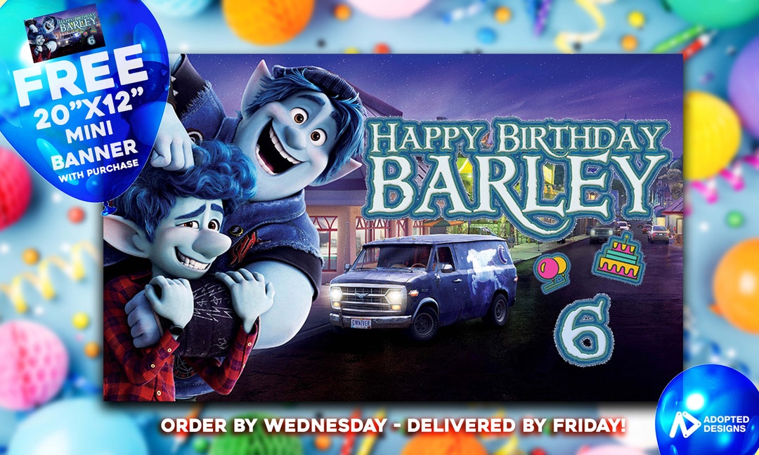 Onward Birthday Banner Onward Movie 5 'x 3' - Etsy