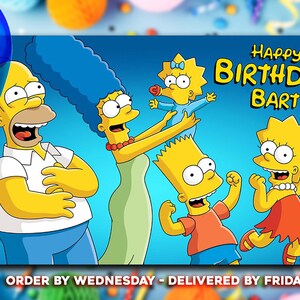 Simpson Birthday Banner Simpson TV Show 5 'x 3' Birthday Banner FREE ...
