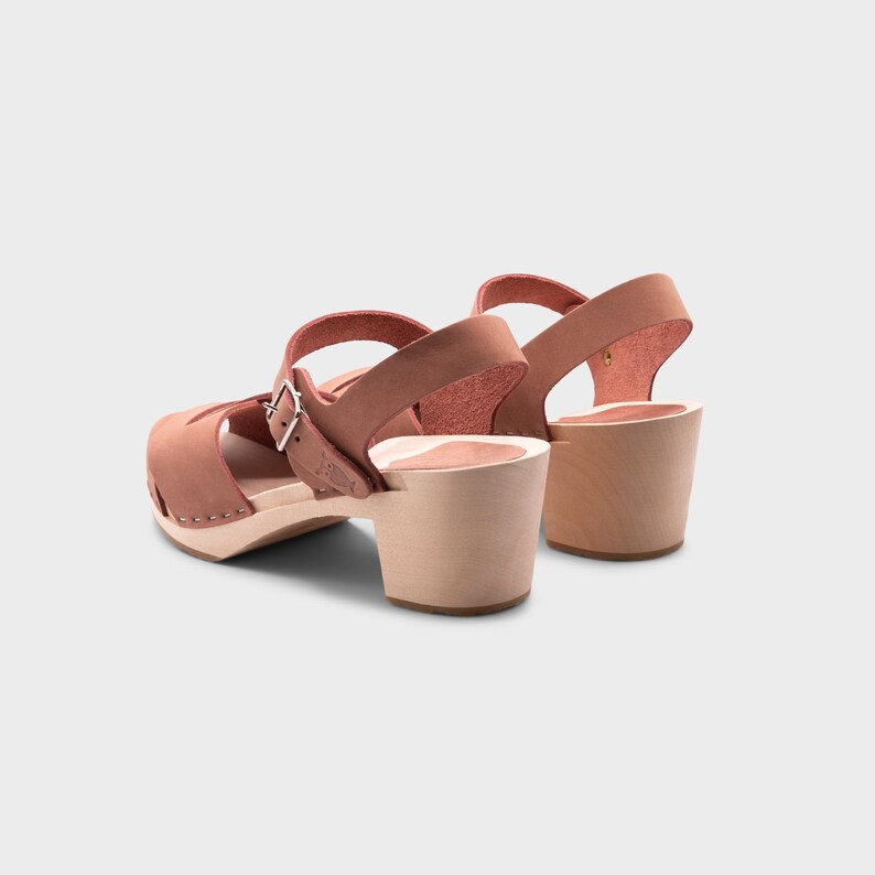 Wooden Sandals, Women Slide, High Heel Mules, Leather Clogs, Handmade ...