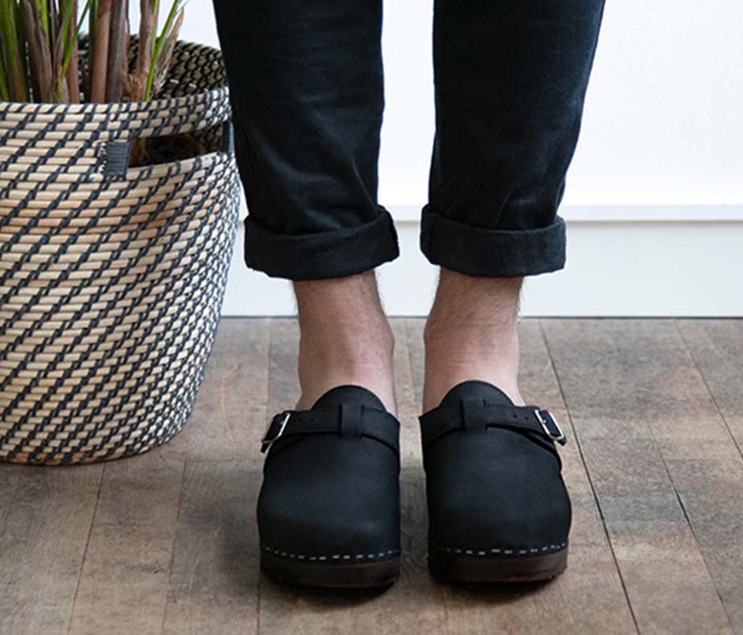 Mens Clogs, Clog Mules, Wooden Clogs, Men Leather Mules, Handmade ...