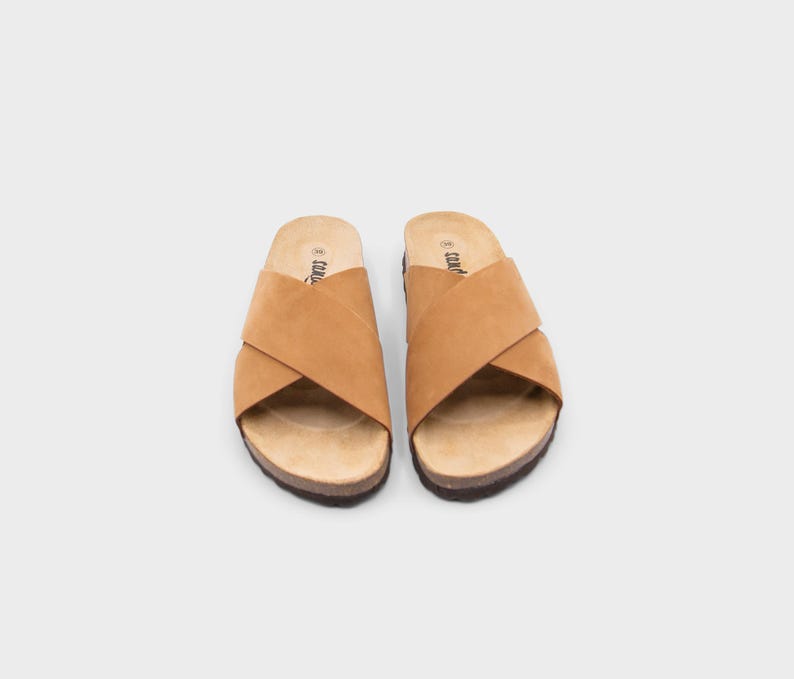 Cork Sandals, Women Slide, Summer Sandals, Handmade, Original Footbed ...