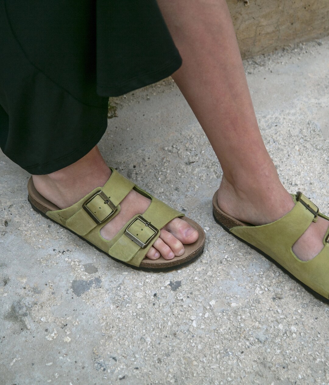 Sage Green Cork Slide Sandals for Women / Original Footbed / Sandgrens ...