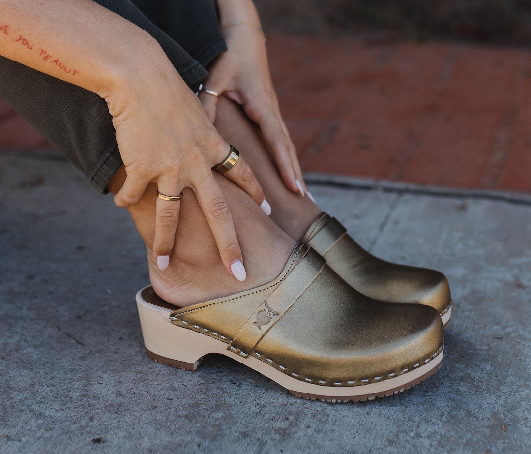 Clog Mules, Women Clogs, Wooden Clogs, Low Heel, Handmade, Sandgrens ...
