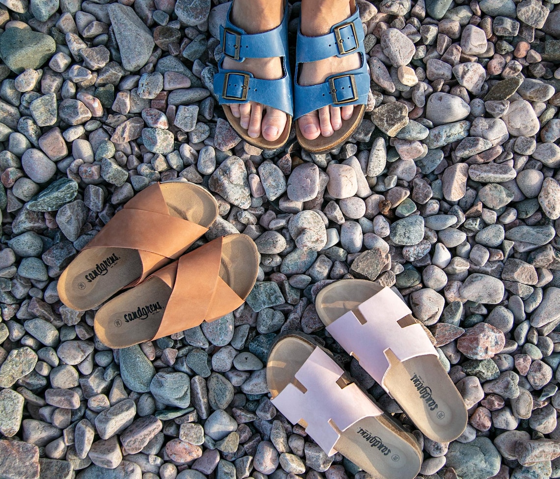 Cork Sandals, Women Slide, Summer Sandals, Handmade, Original Footbed ...