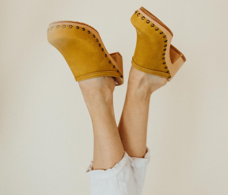 Clog Mules, Women Clogs, Wooden Clogs, High Heel Mules, Handmade ...