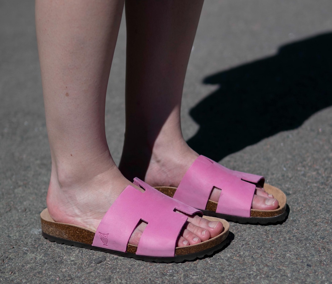 Cork Sandals, Women Slide, Summer Sandals, Handmade, Original Footbed ...