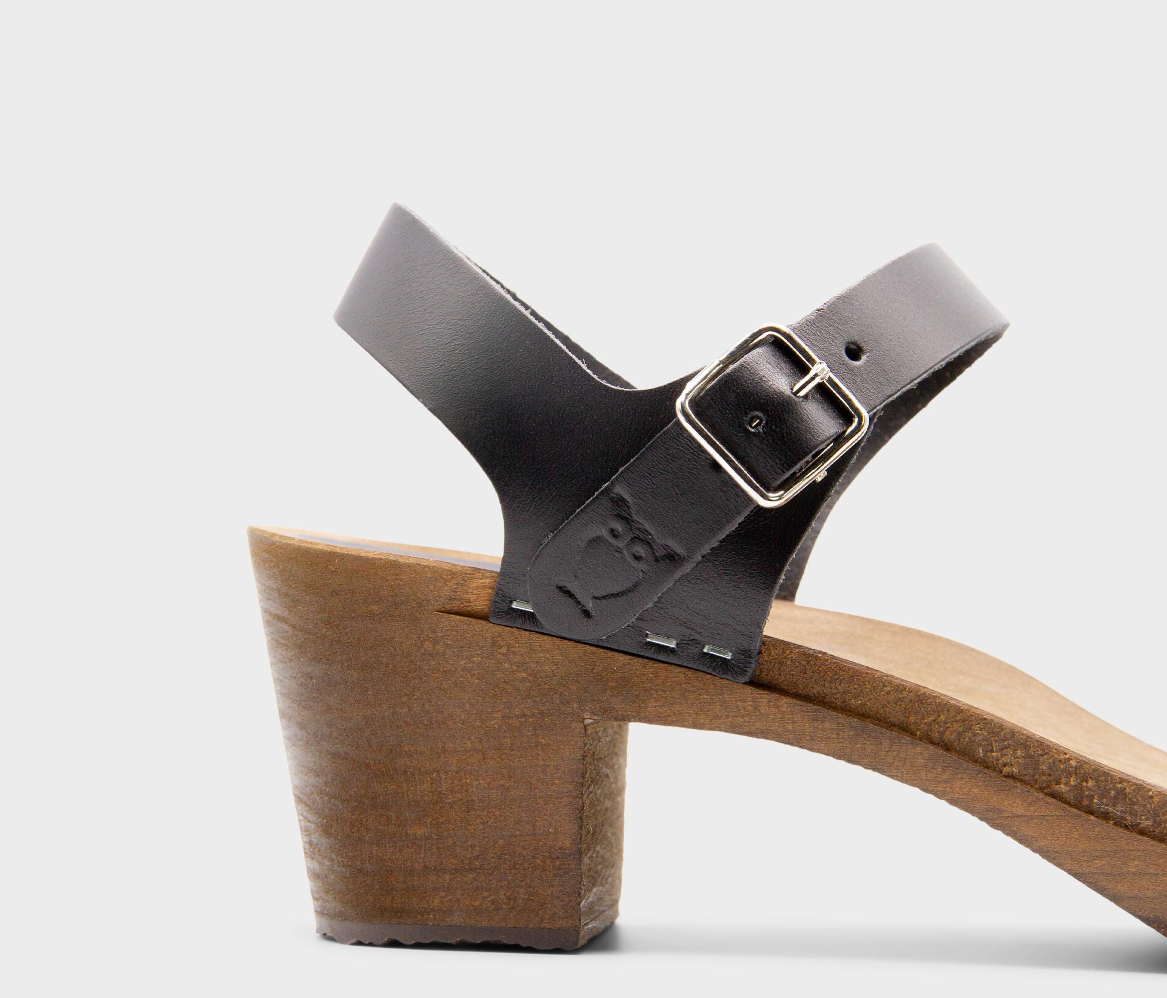 Wooden Sandals, Women Slide, High Heel Mules, Leather Clogs, Handmade ...