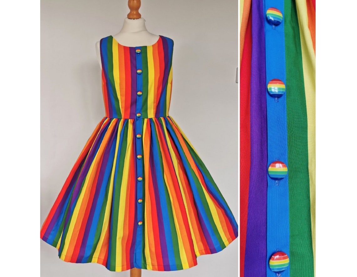 Rainbow Dress - LGBTQ Pride Flag - Handmade to Order, Any Size - With ...