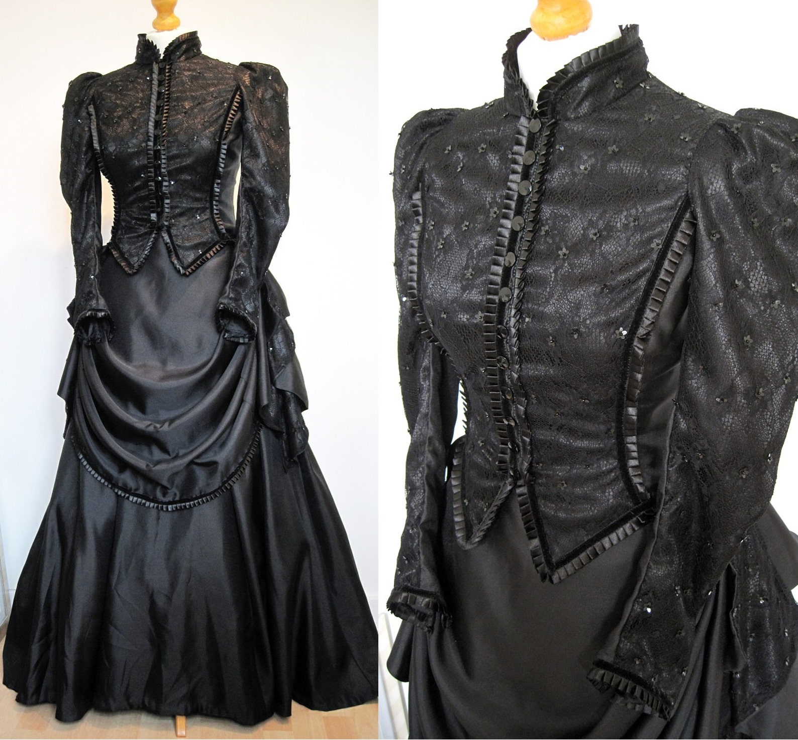 Victorian Funeral Dress Costume - Penny Dreadful, Madame Vastra, Woman ...