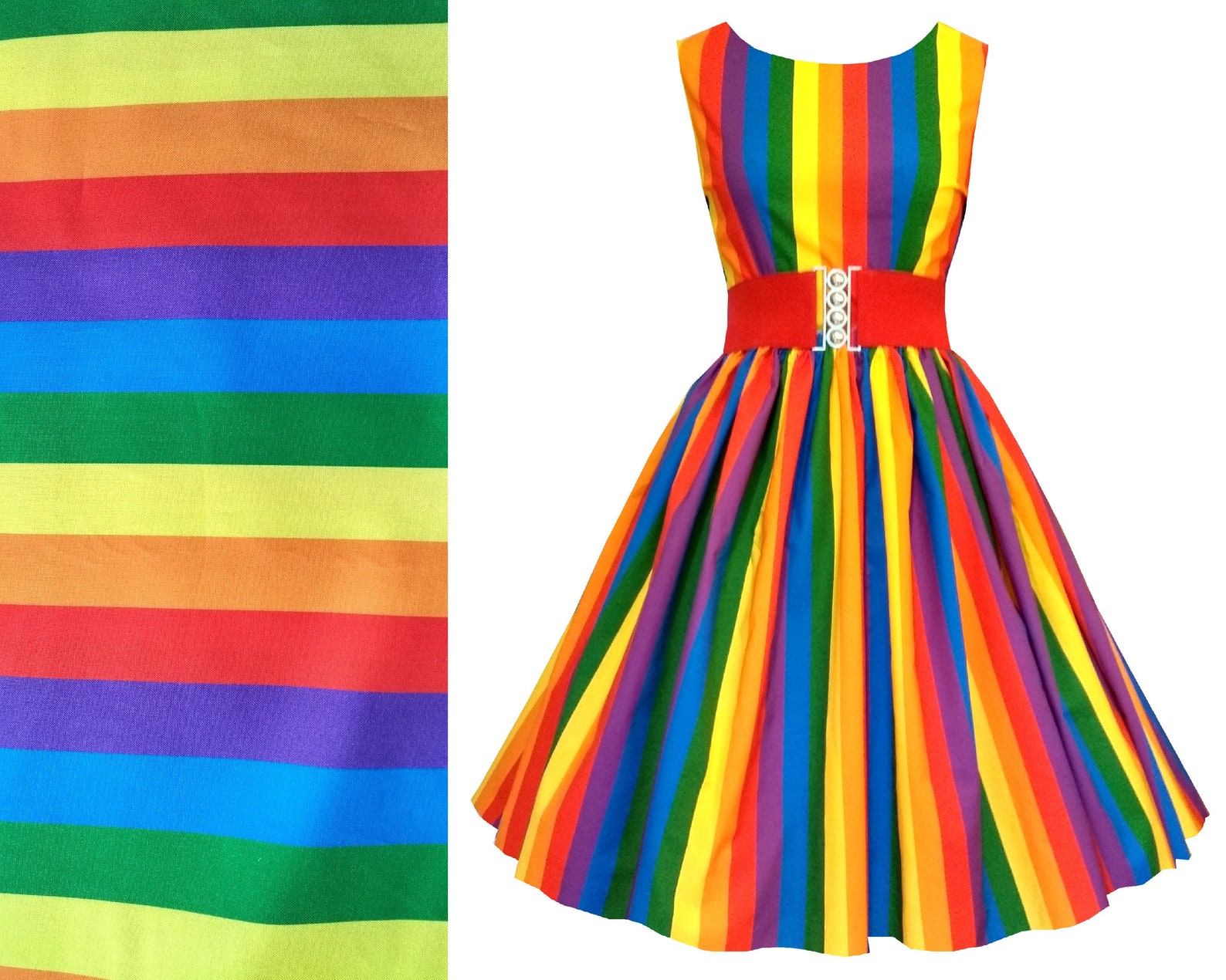 Rainbow Dress LGBTQ Pride Flag Handmade To Order Any Size | Etsy