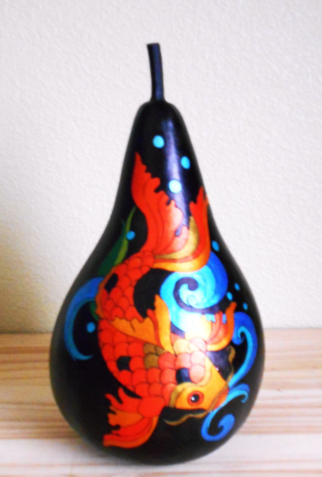 Gourds,koi Fish Gourd,painted Gourd,pyro-engraved Gourd,home Decor ...