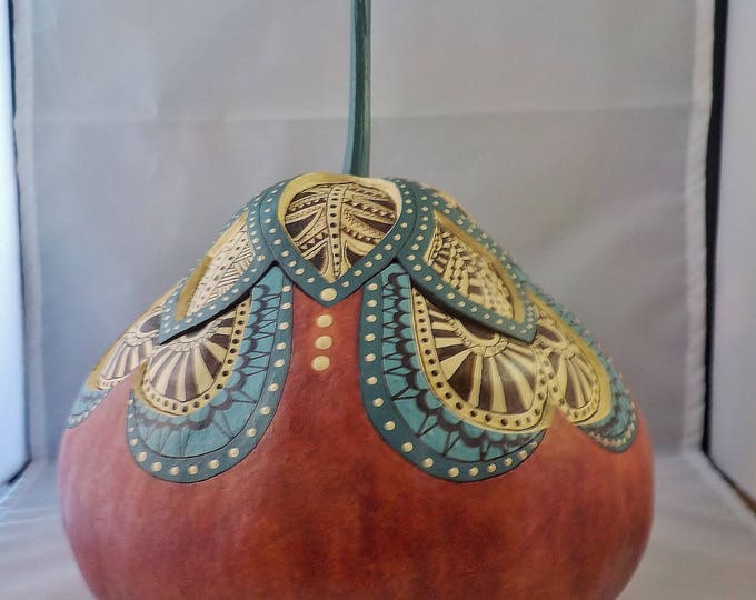 Gourds, Gourd Art, Handcarved Leaf Gourds, Zentangled Leaf Gourd, Home ...