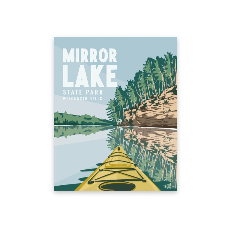 Mirror Lake State Park Wisconsin Dells Art Print Modern National Park ...