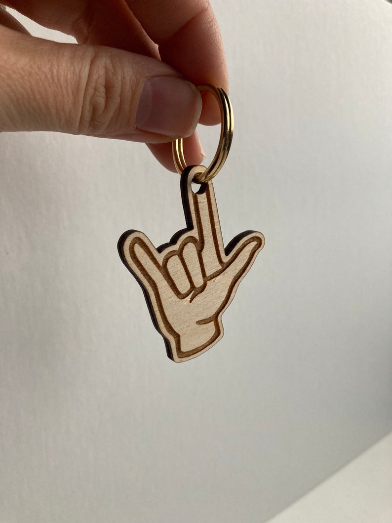 I Love You Keychain Sign Language Family Sibling Relationship - Etsy