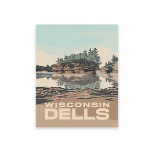 Wisconsin Dells State Park Wisconsin Art Print Vintage Art Deco Modern ...