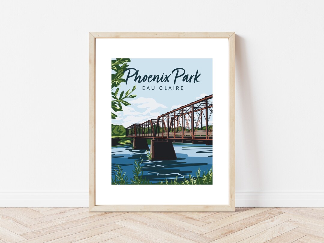 Phoenix Park Eau Claire City of Bridges Wisconsin Art Print Bridges ...