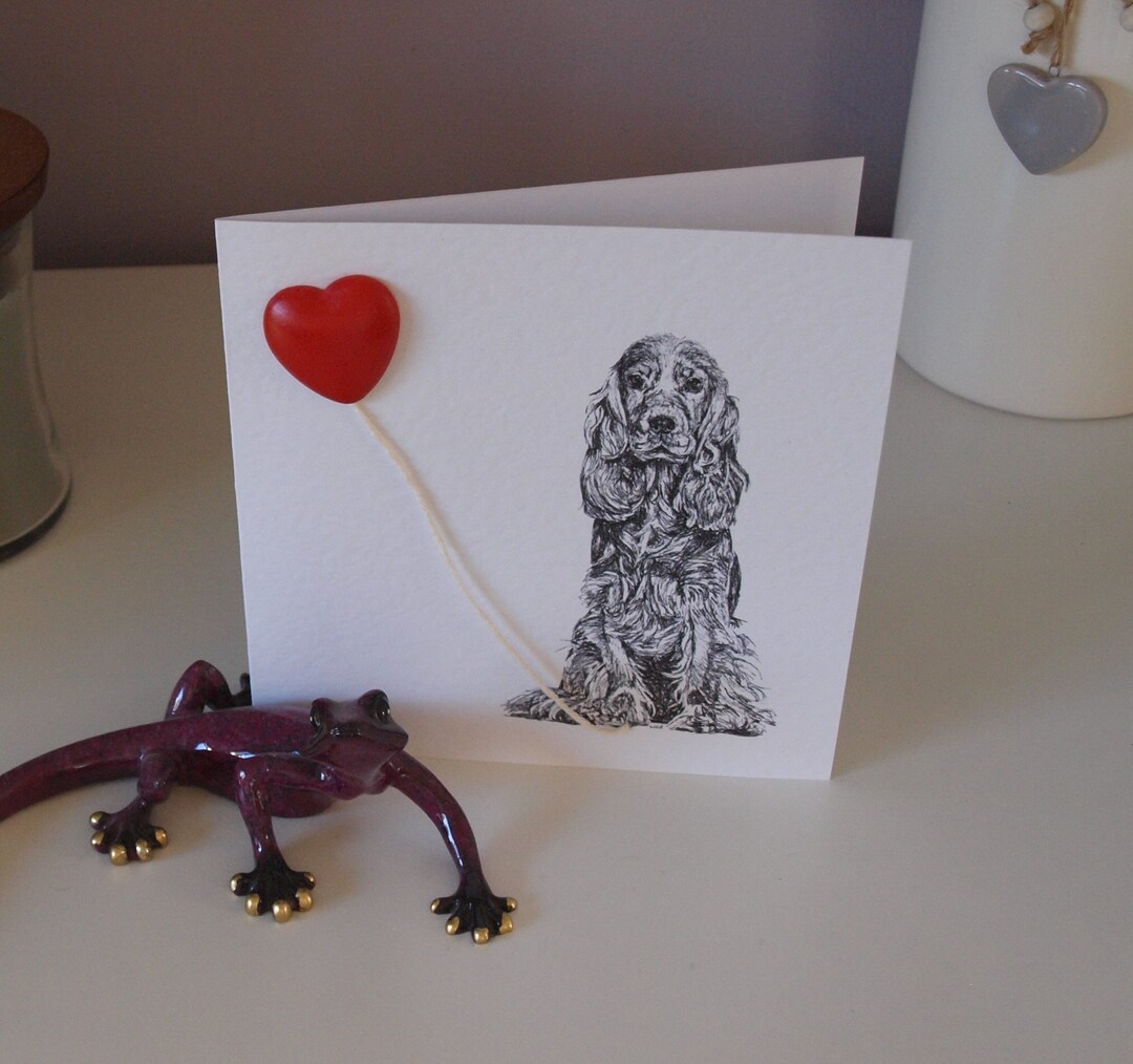 Cocker Spaniel Valentines Day / Love Card 3D Heart Balloon - Etsy