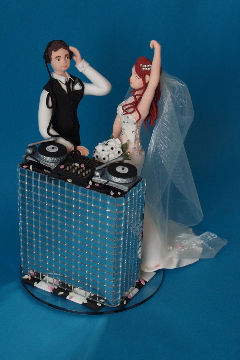 Personalised DJ Couple Wedding Cake Topper - Etsy