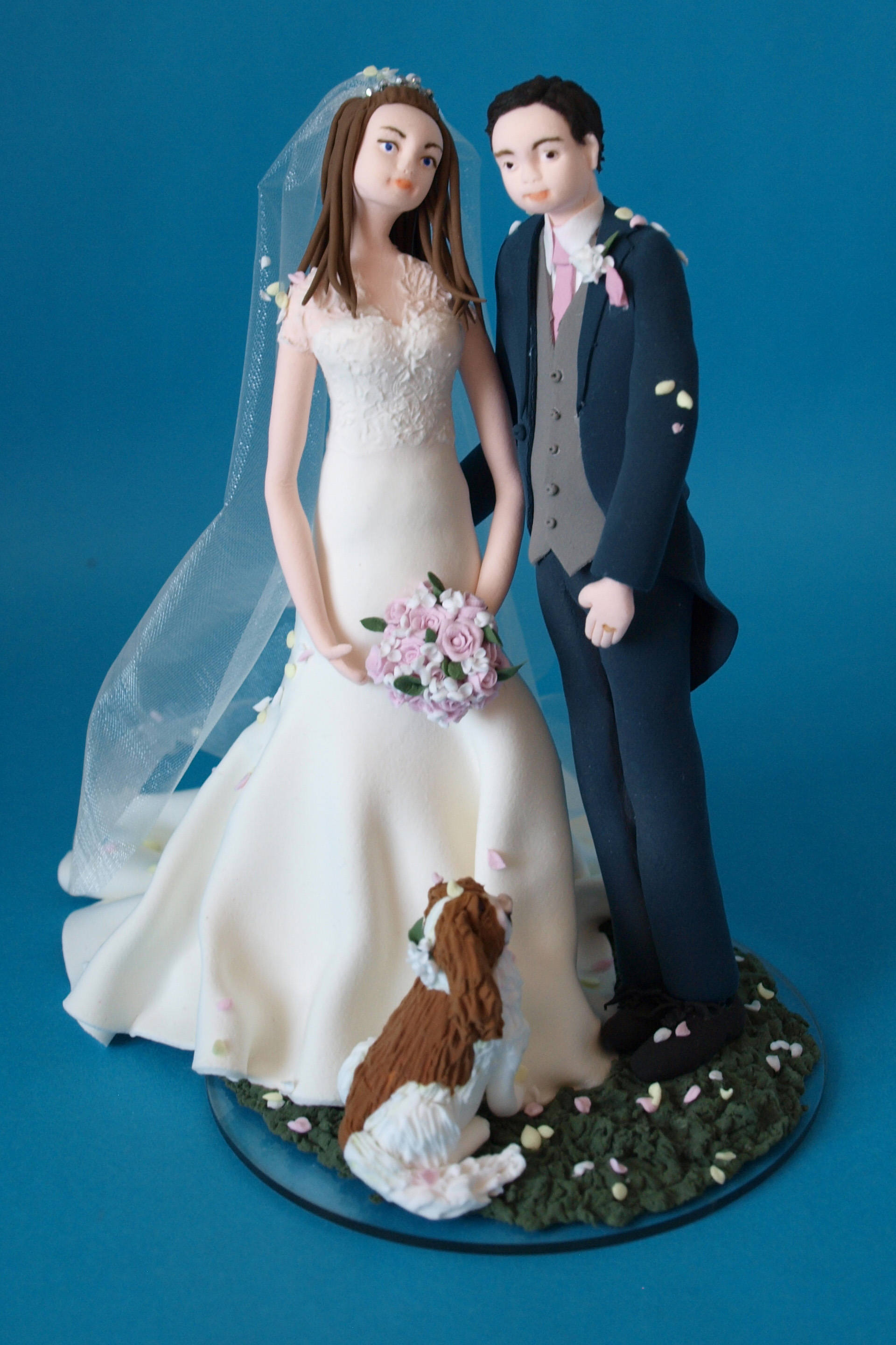 Personalised Couple With One Pet Wedding Cake Topper - Etsy