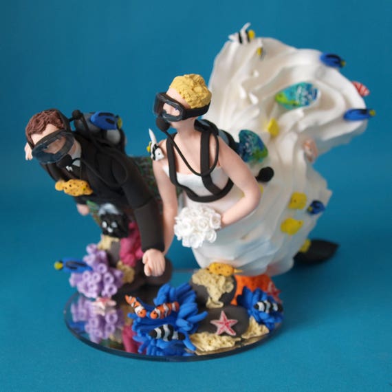 Personalised Scuba Diving Wedding Cake Topper - Etsy