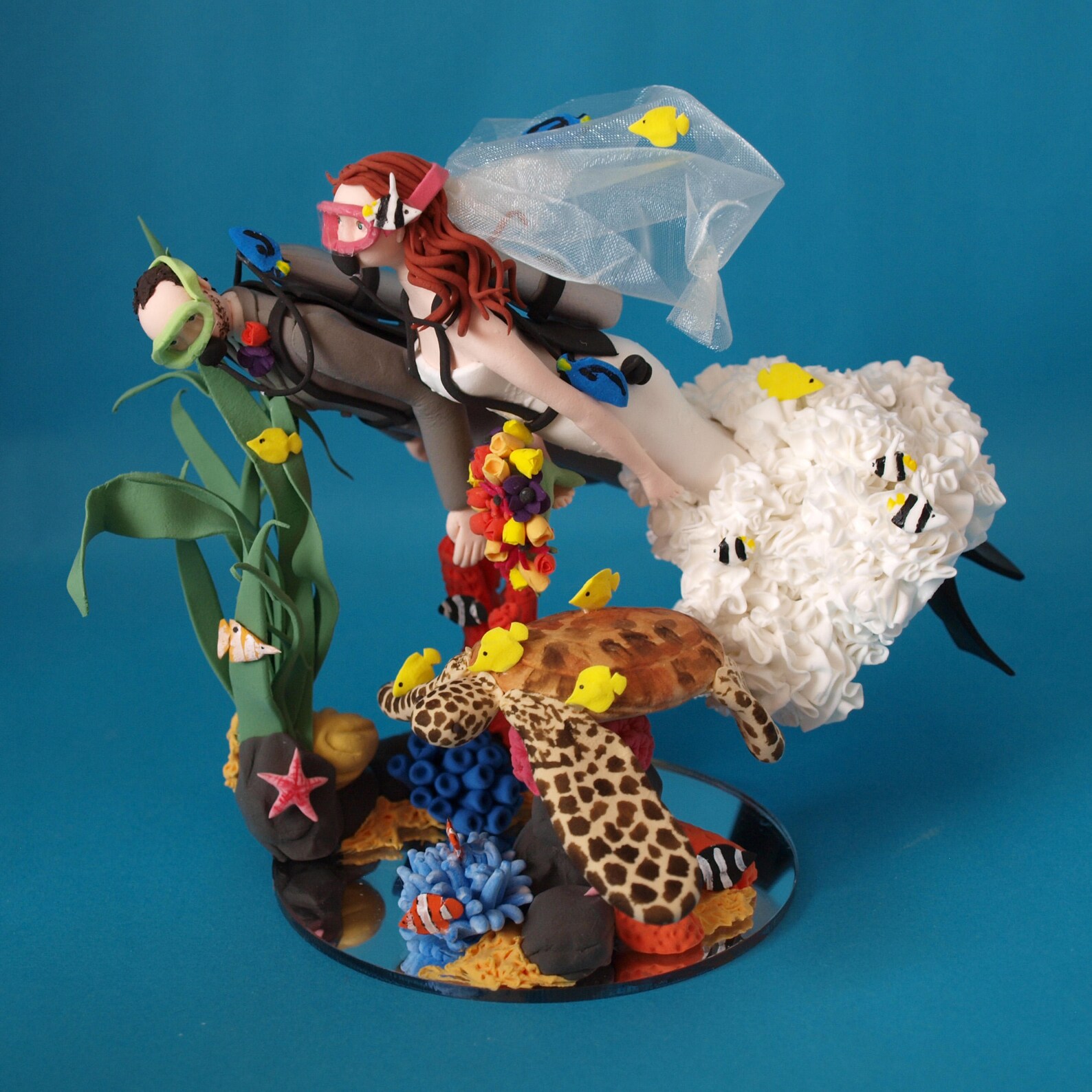 Personalised Scuba Diving Couple With Turtle Wedding Cake - Etsy