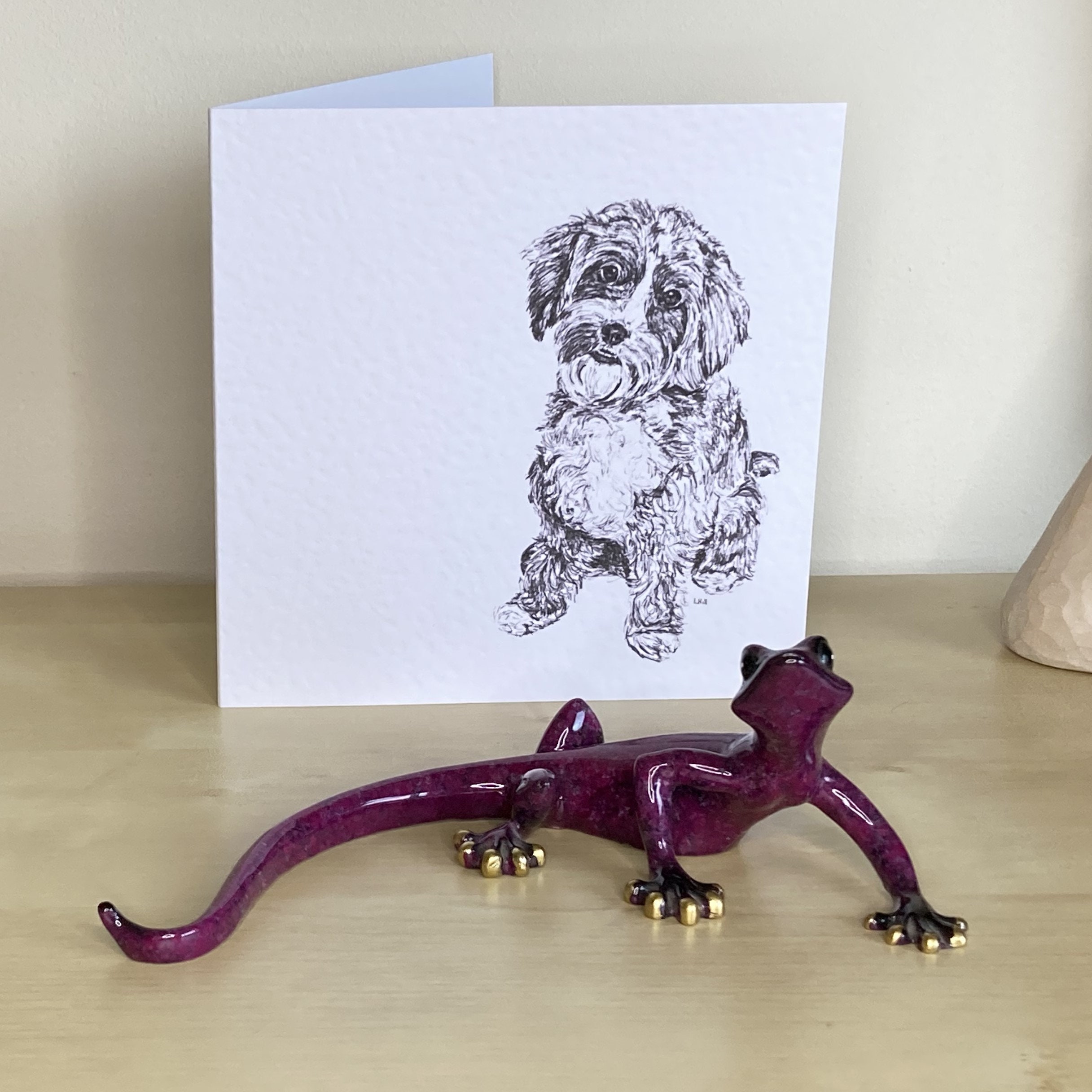 Cavapoo Dog, Black and White, Pen and Ink Greeting Cards - Etsy