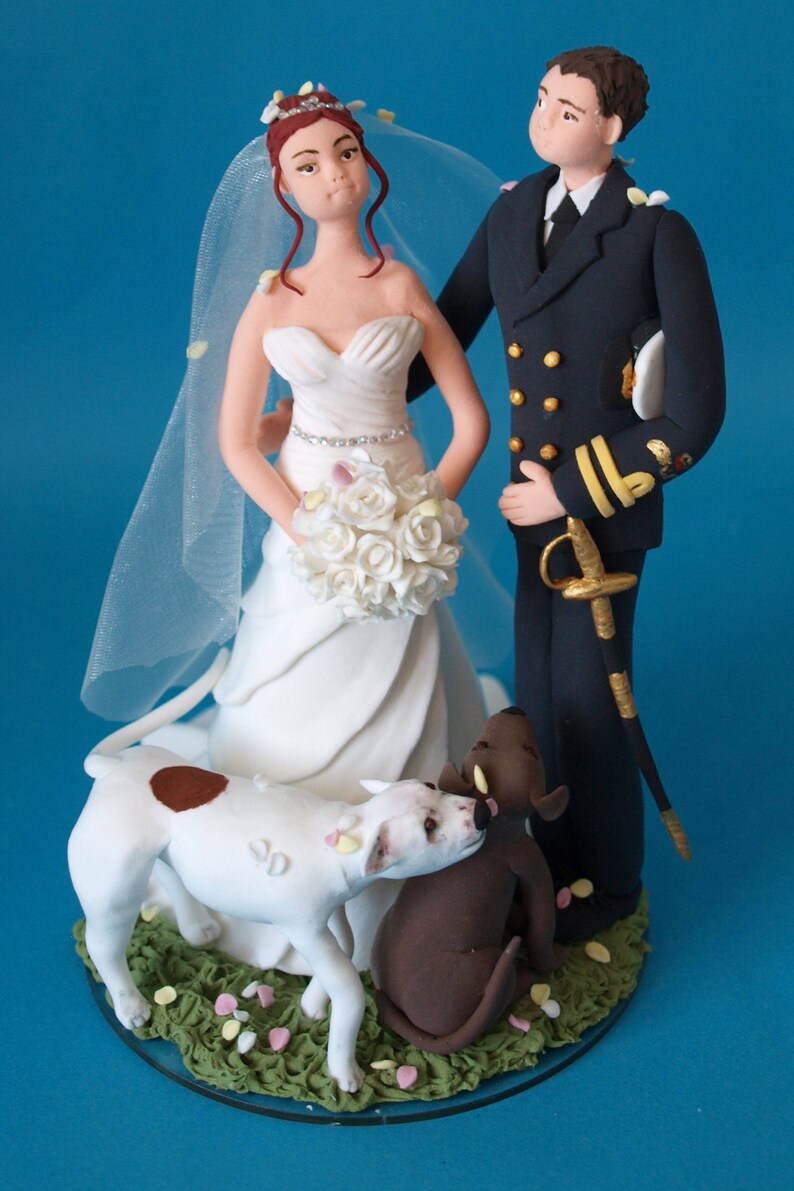Personalised Couple With Two Pets Wedding Cake Topper - Etsy