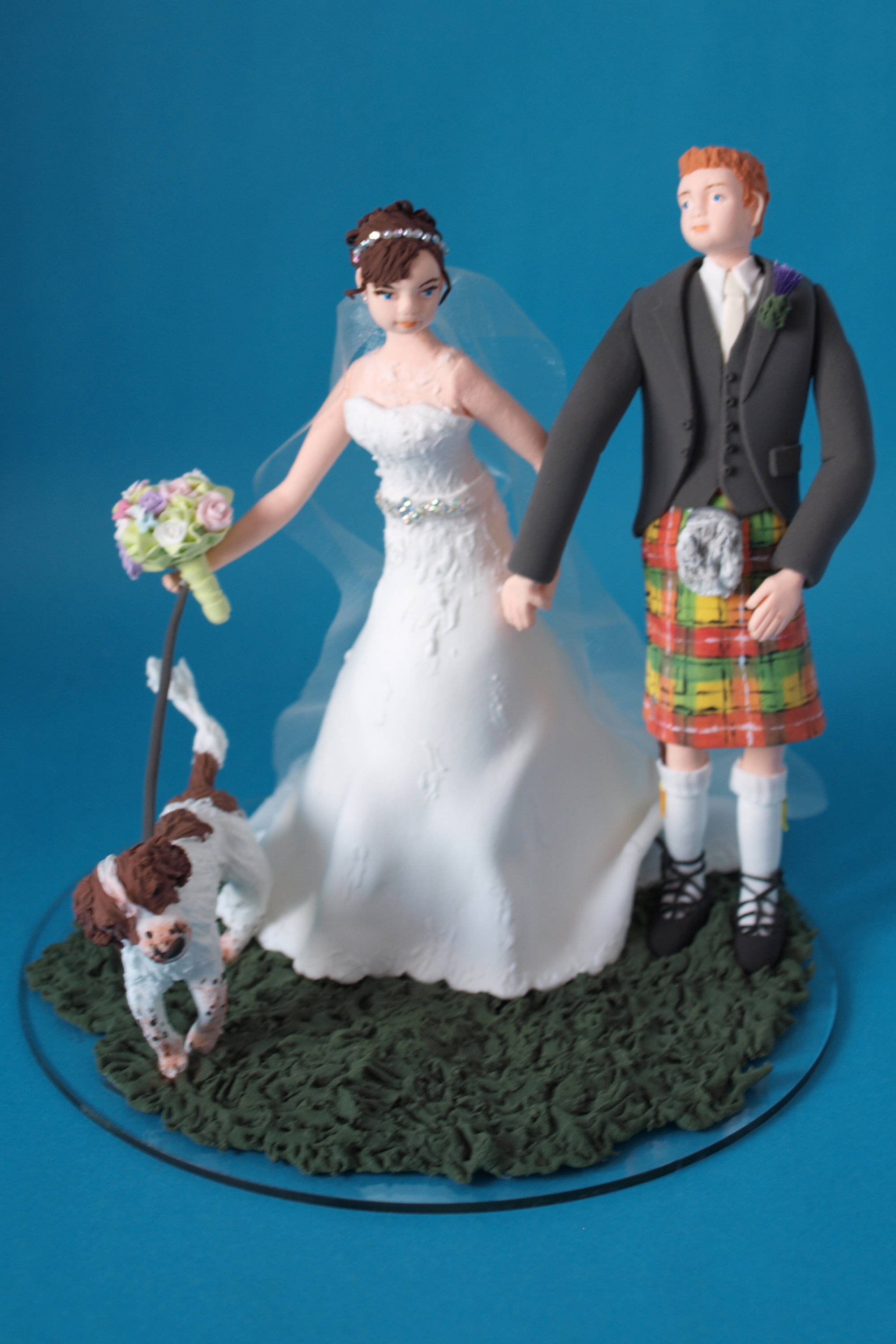 Personalised Couple With One Pet Wedding Cake Topper - Etsy