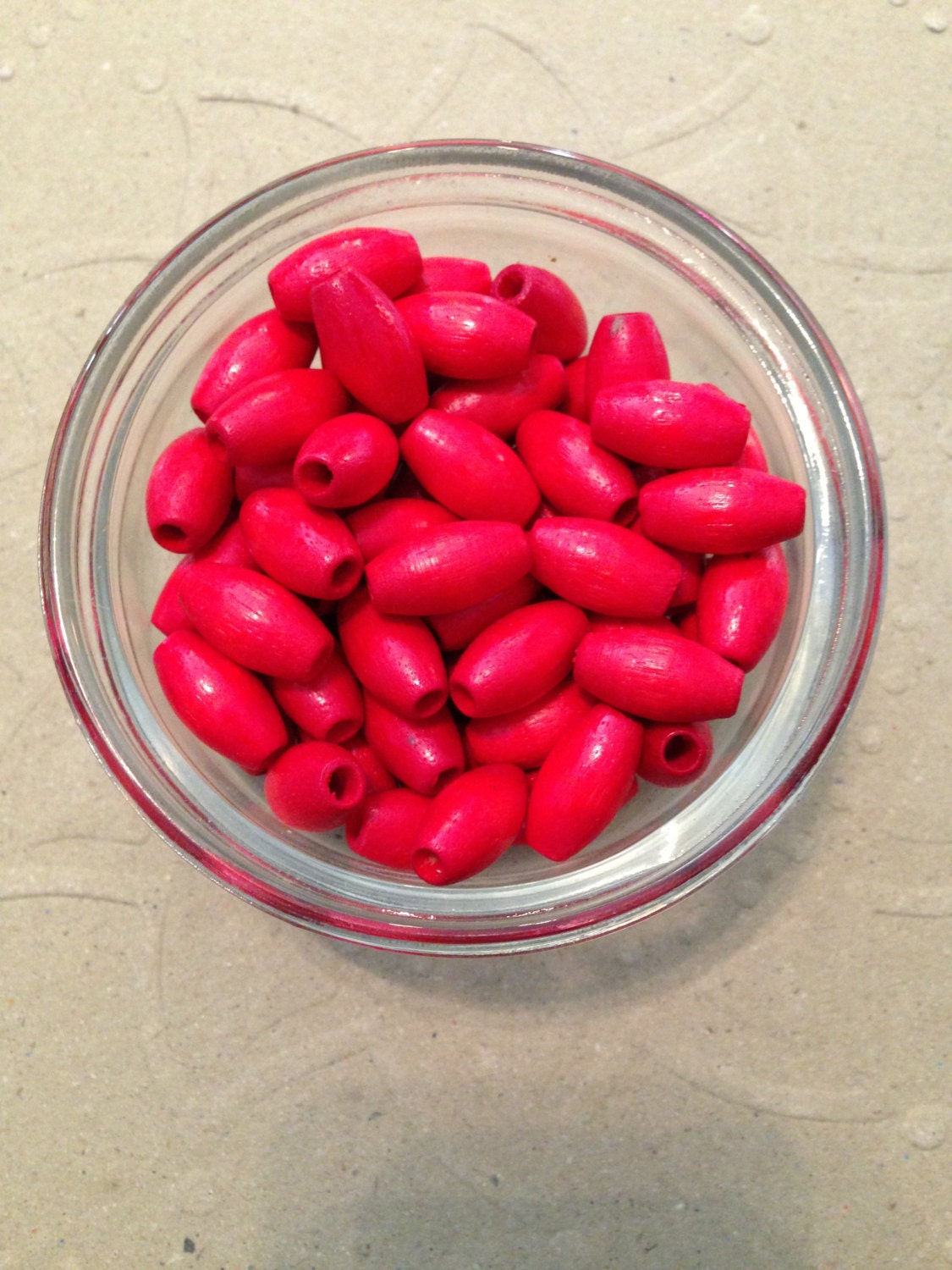 25 RED OVAL WOOD beads 18x10mm for jewelry beading crafts | Etsy