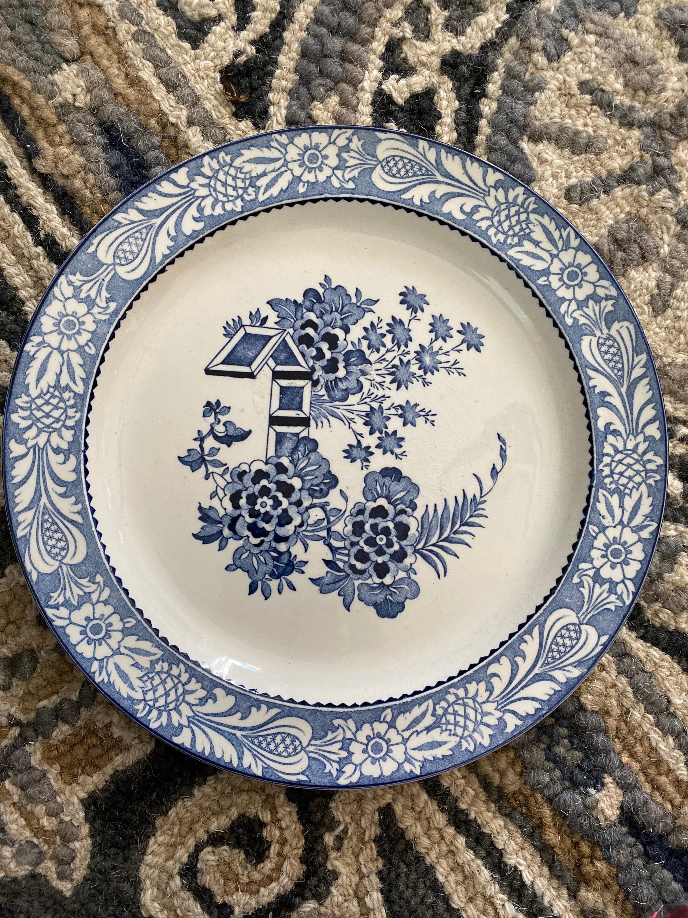 Woods Ware Ware English Maruta Japan Platter Other Blue and White Bowl ...