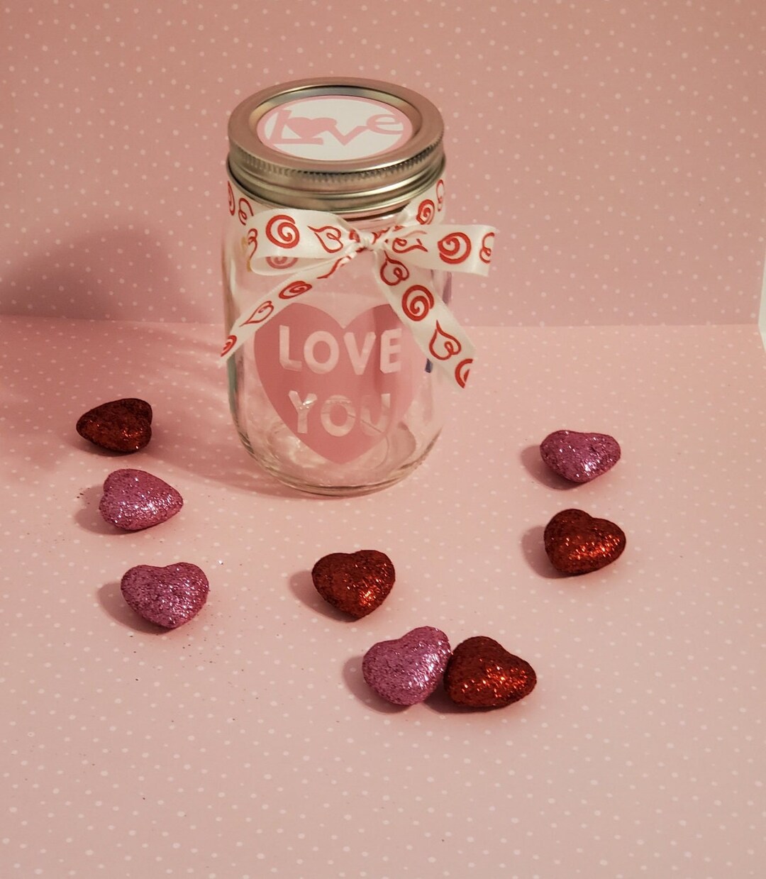 Valentine's Day Conversation Heart Candy Jar / LOVE YOU / Gift Giving ...