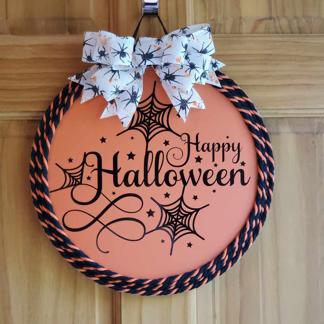 Happy Halloween Door Sign / Wall Sign / Round Metal Sign / Permanent ...