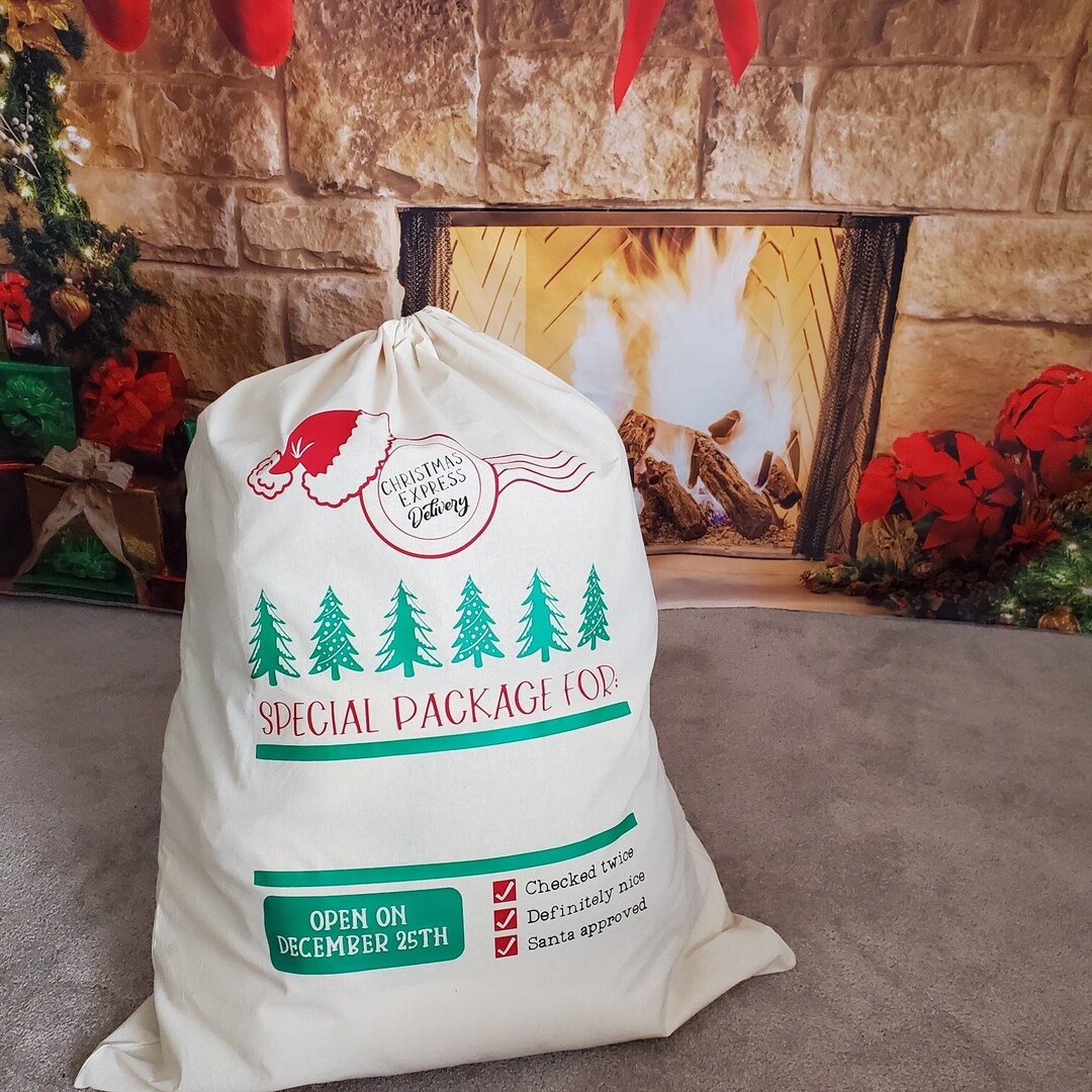 Personalized Santa Gift Sack / XL 28" X 36" / Personalized Jumbo Santa ...