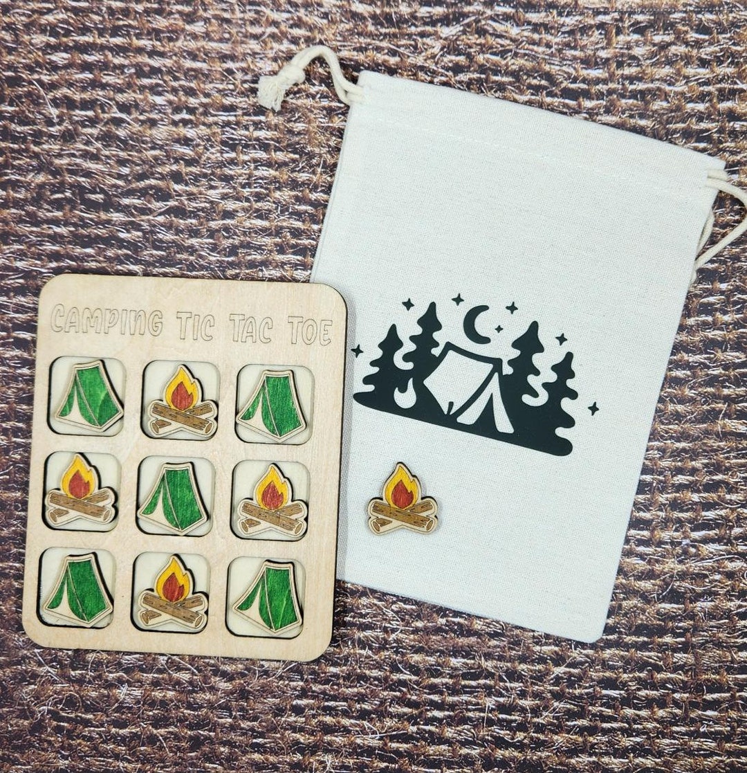 Camping Tic Tac Toe Game, Tent, Campfire, Camping, Game, Family ...