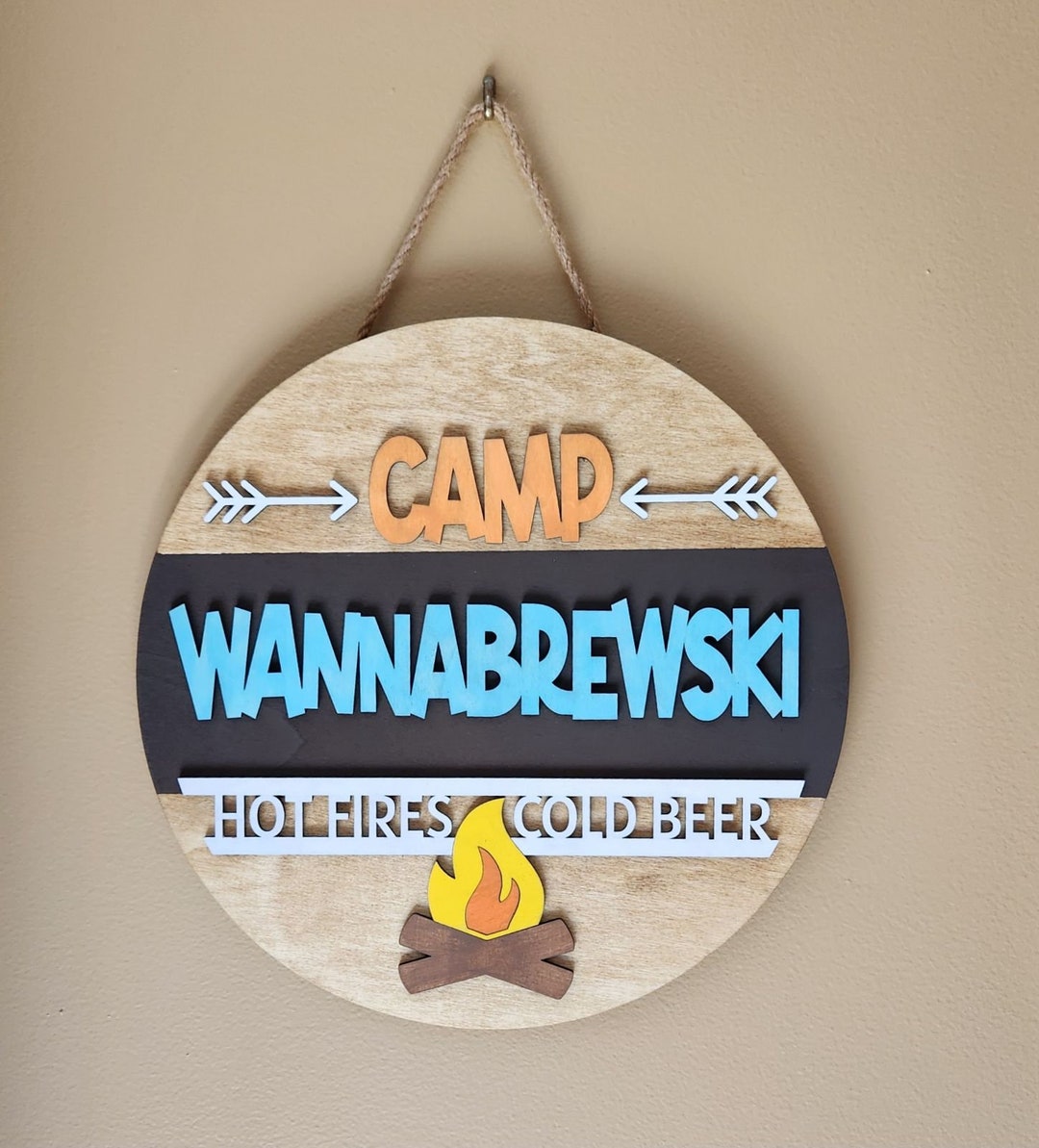 Camp Wannabrewski Door Sign, Wood Round Sign, Wood Sign, Camp Sign ...